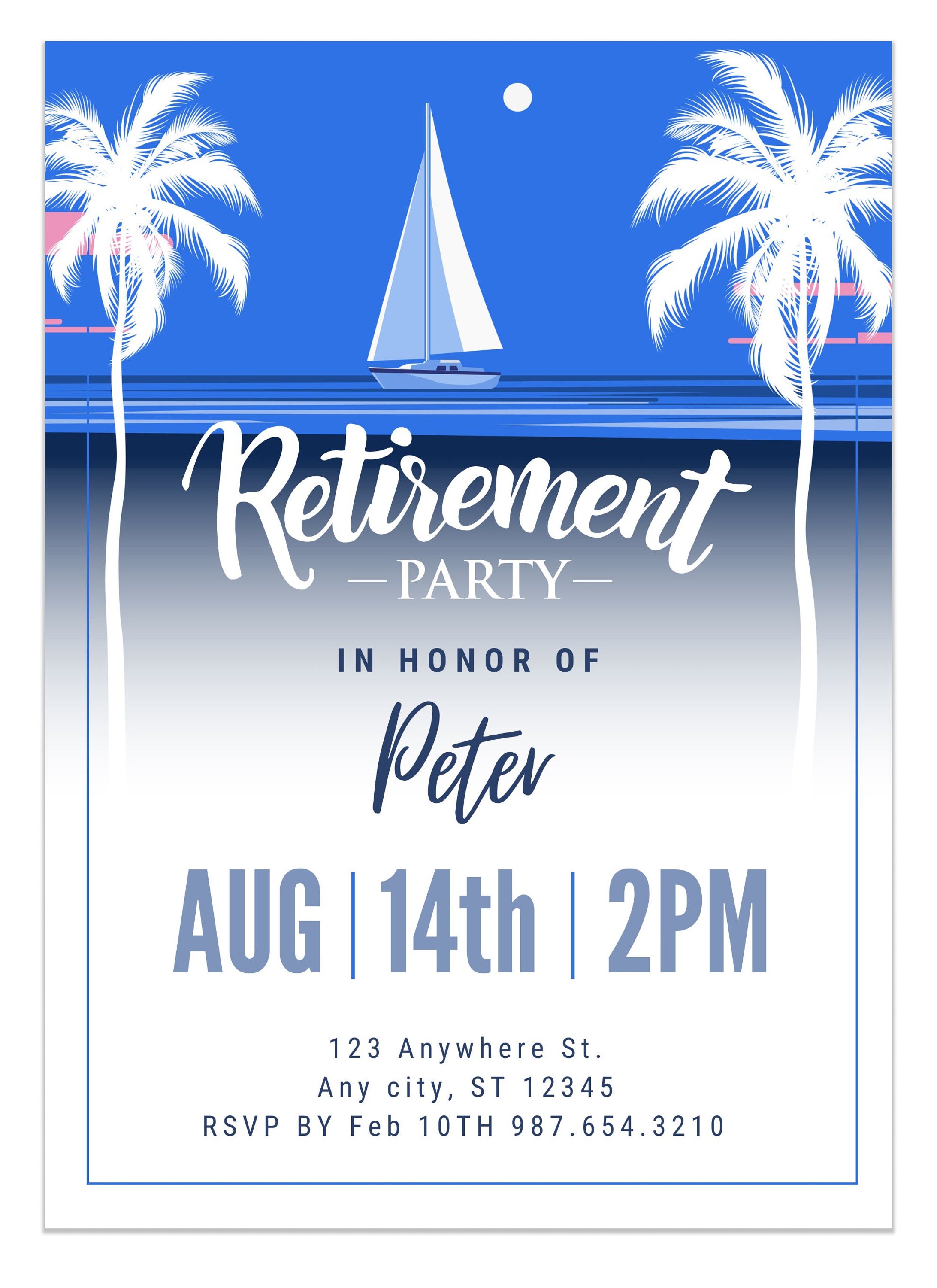 Retirement Party Invitation Template Retirement Celebration Retirement ...