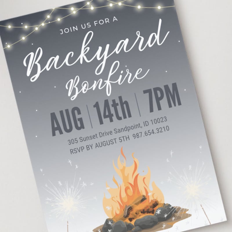 Bonfire Invitation - Etsy