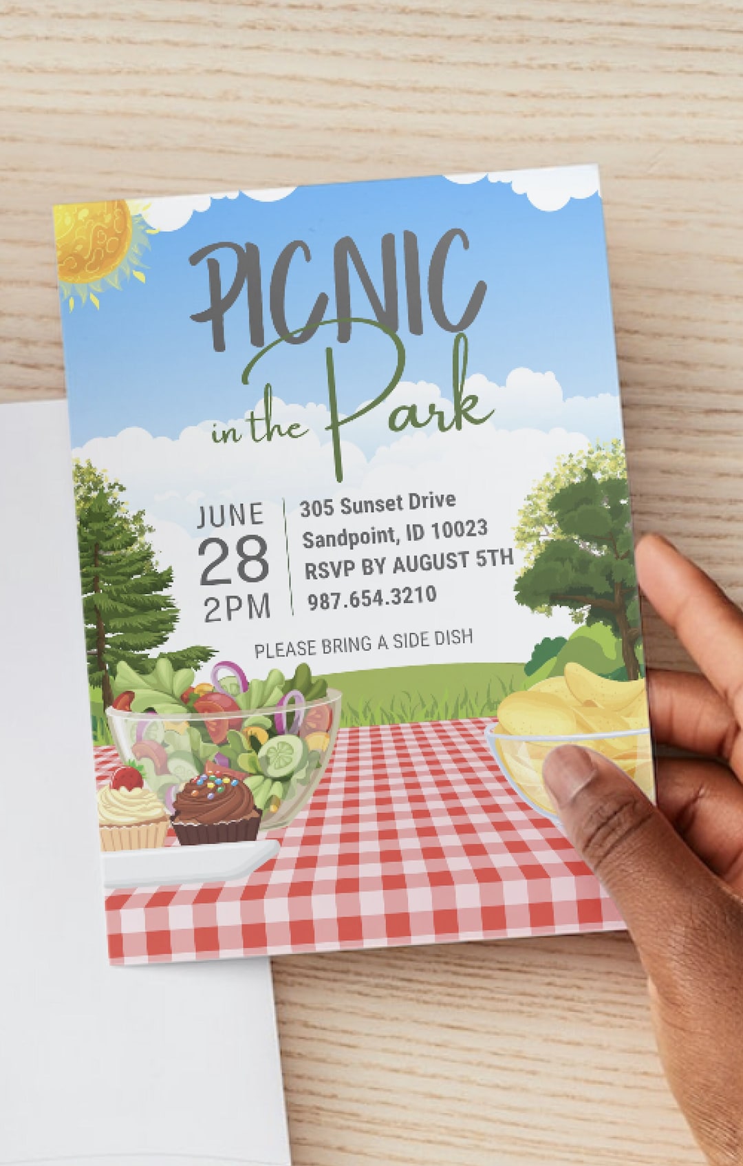 Picnic in the Park Invitation Template Park Birthday Invitation Party ...