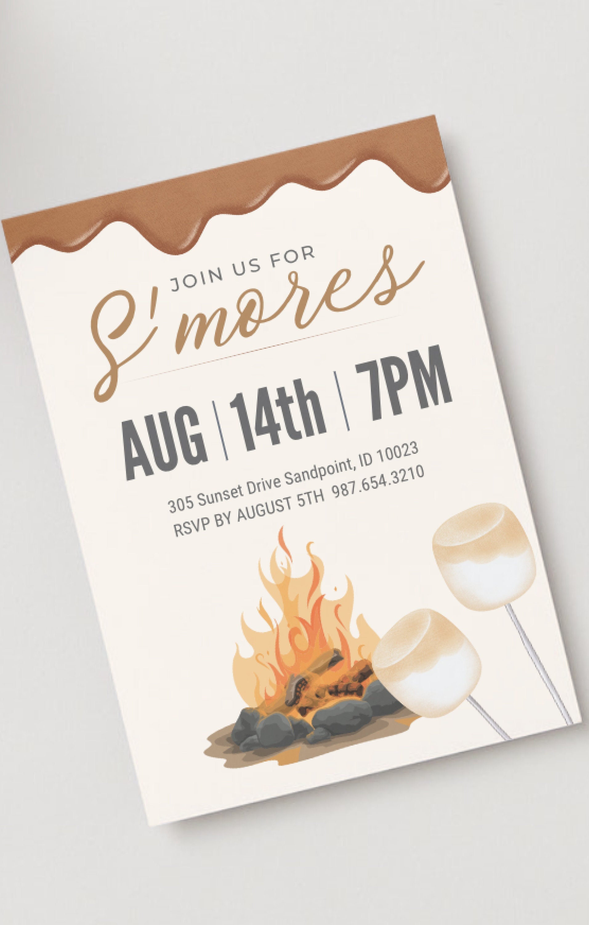 S'mores Invitation Template S'mores Campfire Outdoor Invitation ...
