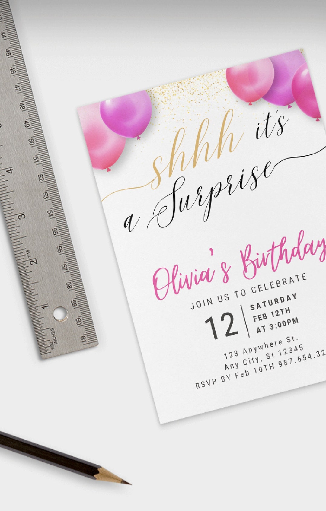 Surprise Birthday Invitation Template Surprise Party Shhh It's a ...
