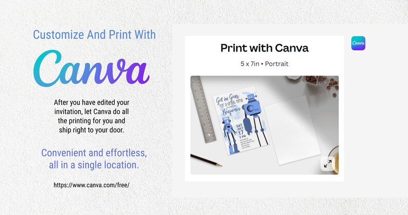 Robot Party Invitation Template Robot Birthday Editable Robot Party ...