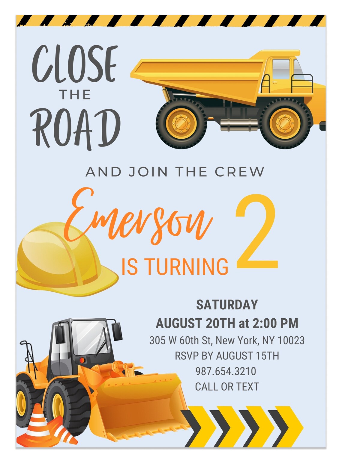 Dump Truck Invitation Template Construction Birthday Construction ...