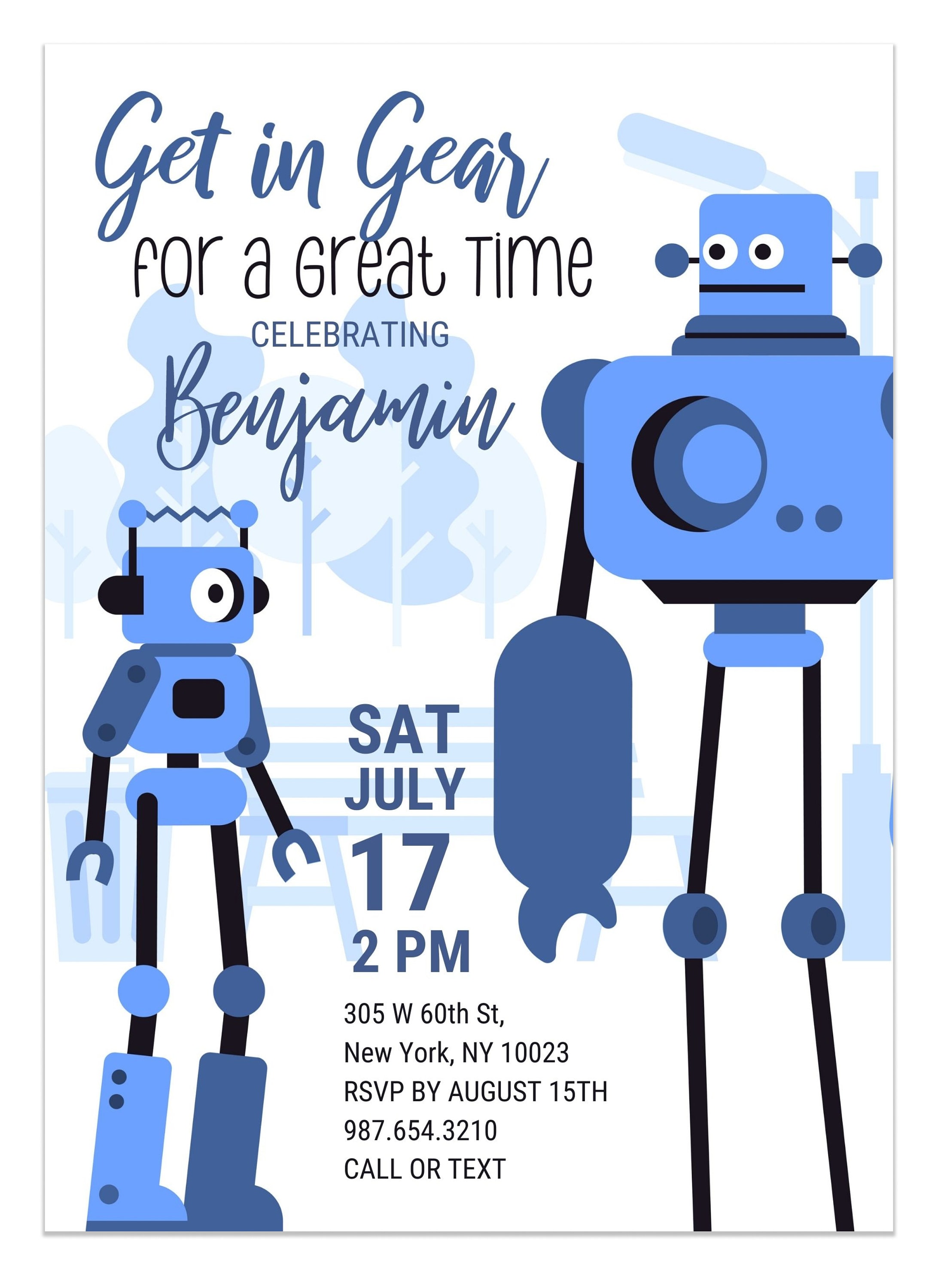 Robot Party Invitation Template Robot Birthday Editable Robot Party ...