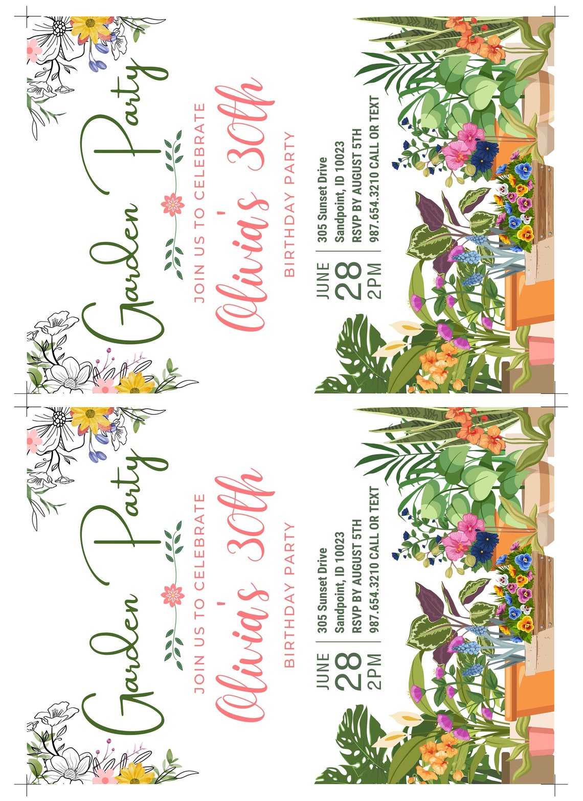 Garden Party Birthday Invitation Template Plant Party Plant Birthday ...
