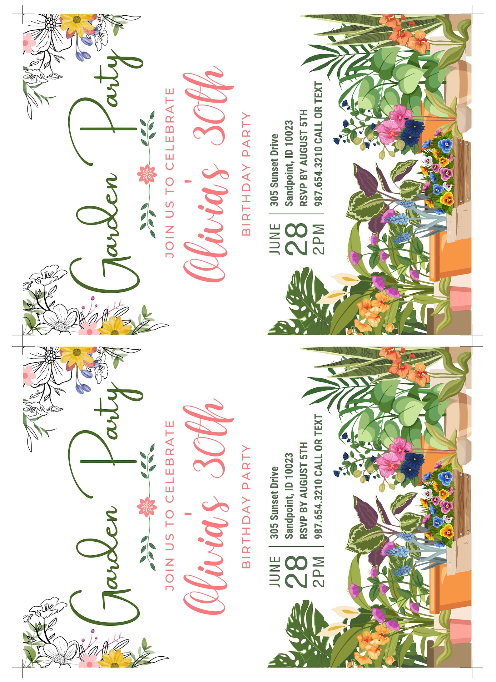 Garden Party Birthday Invitation Template Plant Party Plant Birthday ...