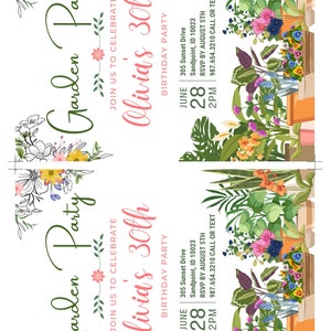 Garden Party Birthday Invitation Template Plant Party Plant Birthday ...