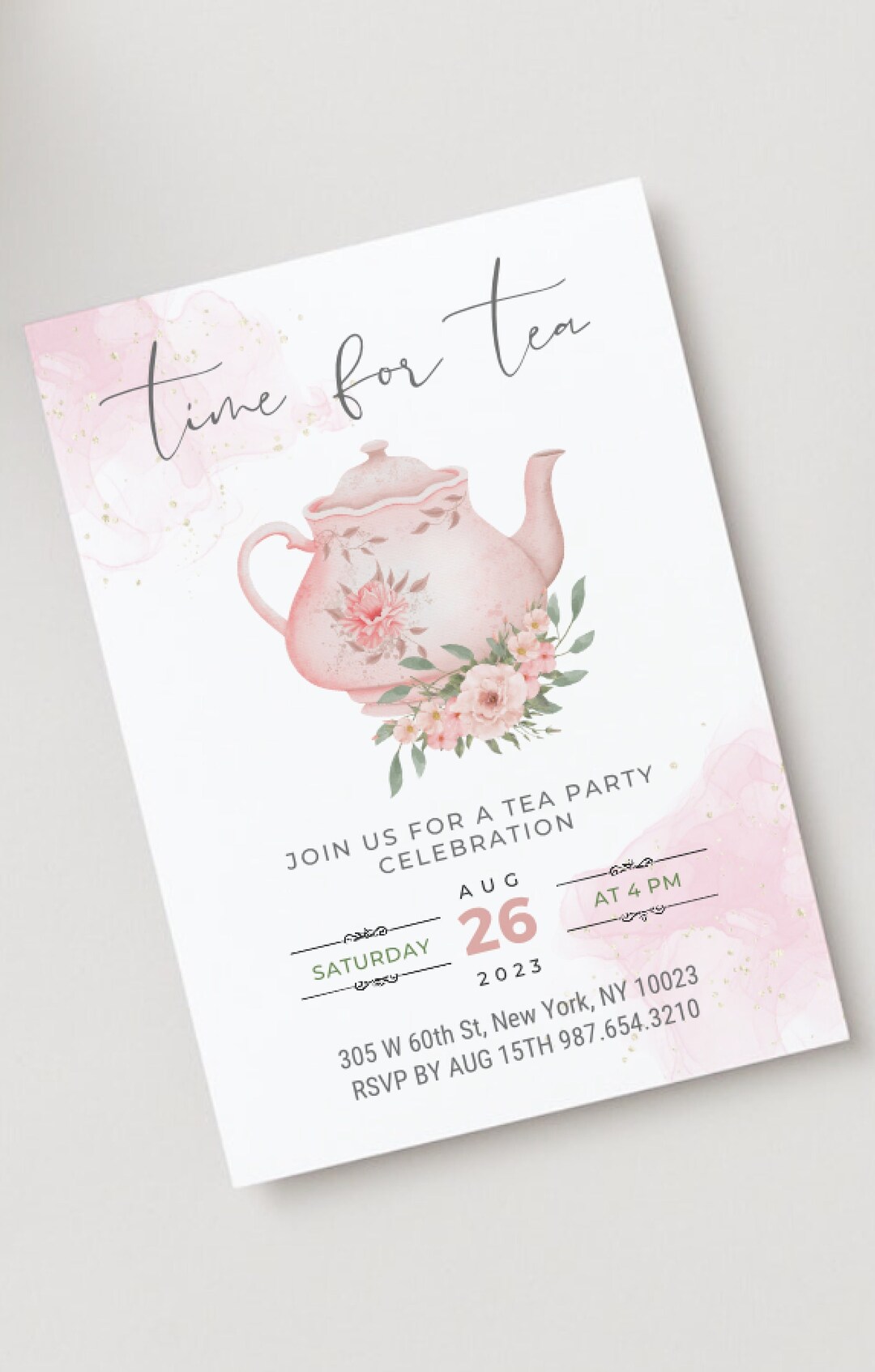 Time for Tea Invitation Template Tea Party Birthday Whimsical Party ...
