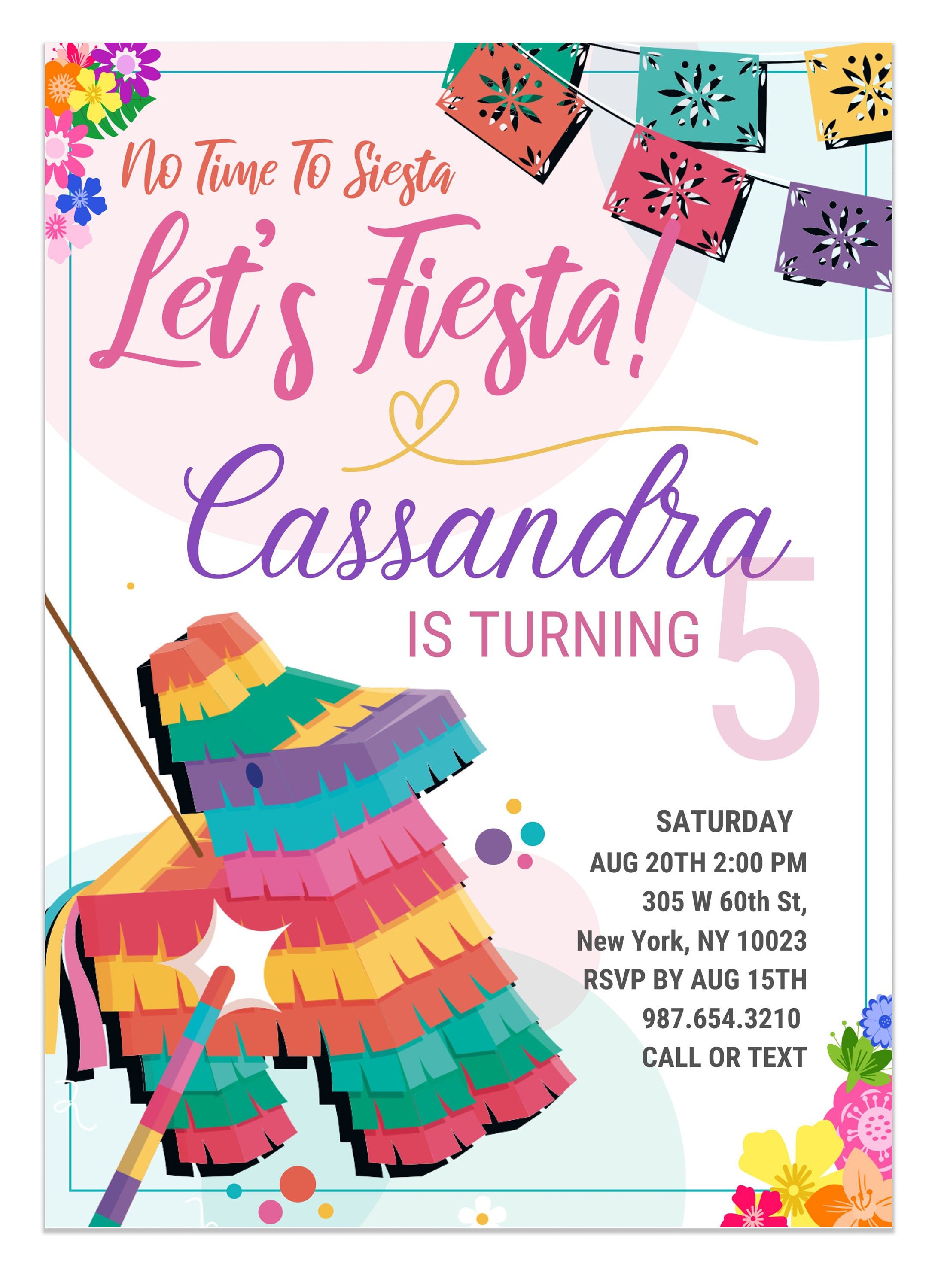Piñata Fiesta Invitation Pinata Spanish Birthday Invitation Pinata ...
