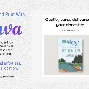 Lake Party Invitation Template Lake Celebration Cabin Party Summer ...