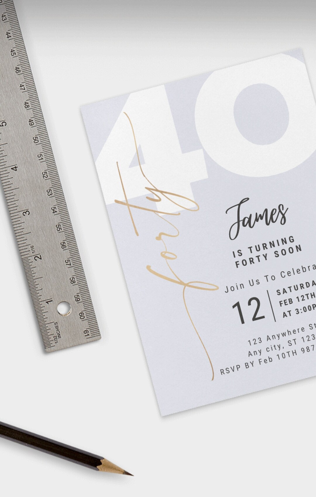 Forty Birthday Invitation Template 40th Birthday Invitation Forty Party ...