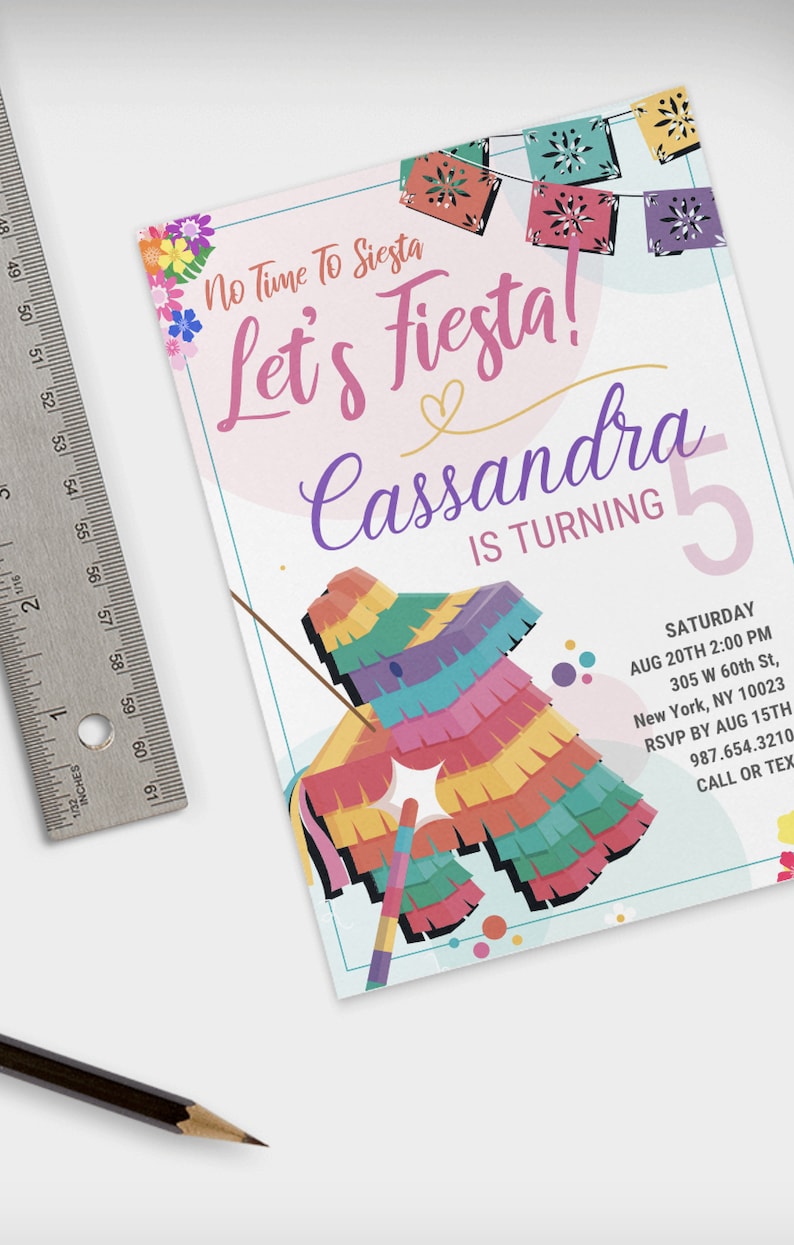 Piñata Fiesta Invitation Pinata Spanish Birthday Invitation Pinata ...