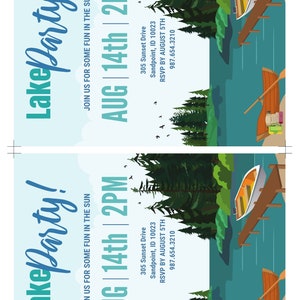 Lake Party Invitation Template Lake Celebration Cabin Party Summer ...