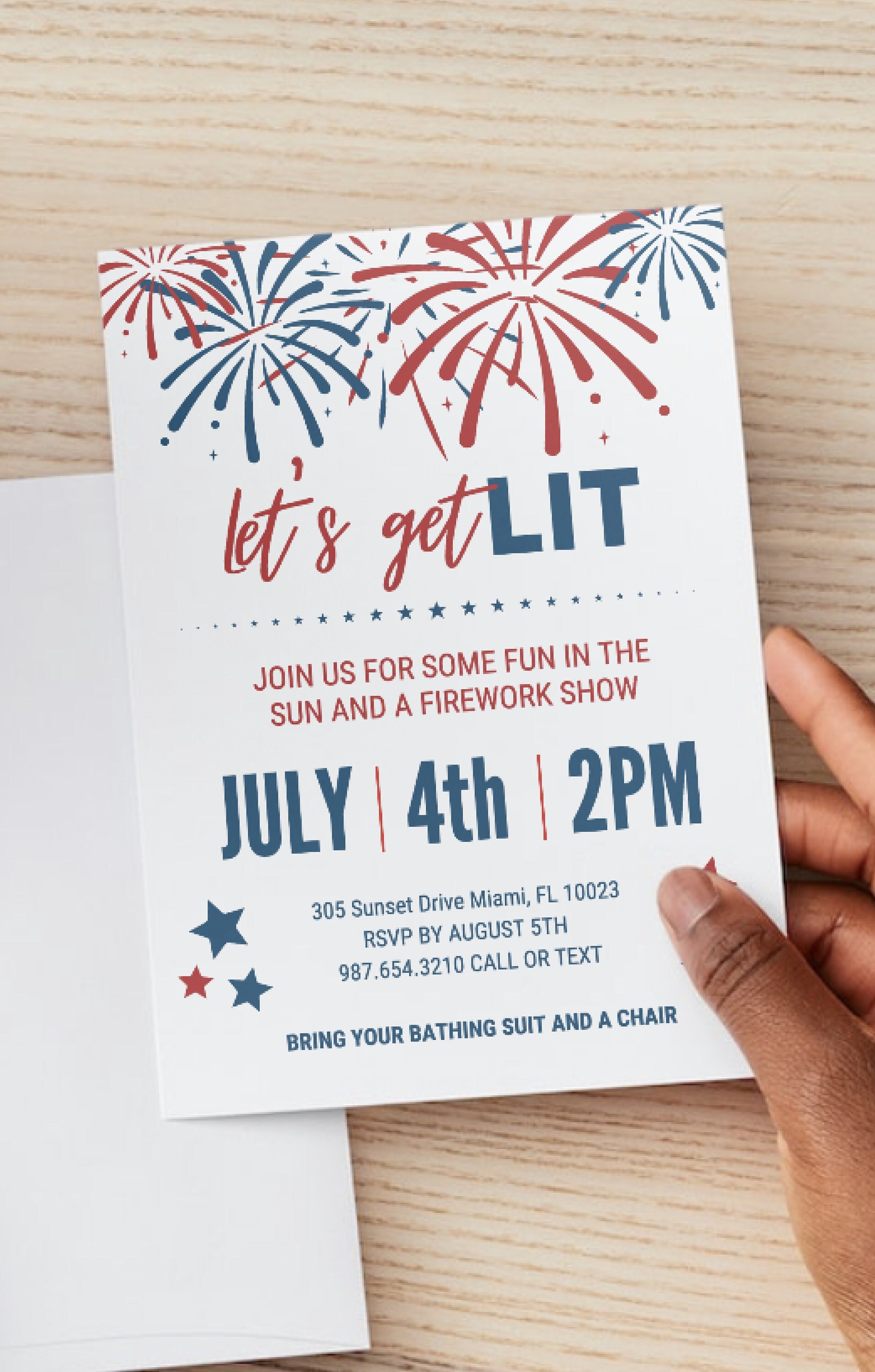 Let's Get Lit Invitation Template Fourth of July Party Independence Day ...