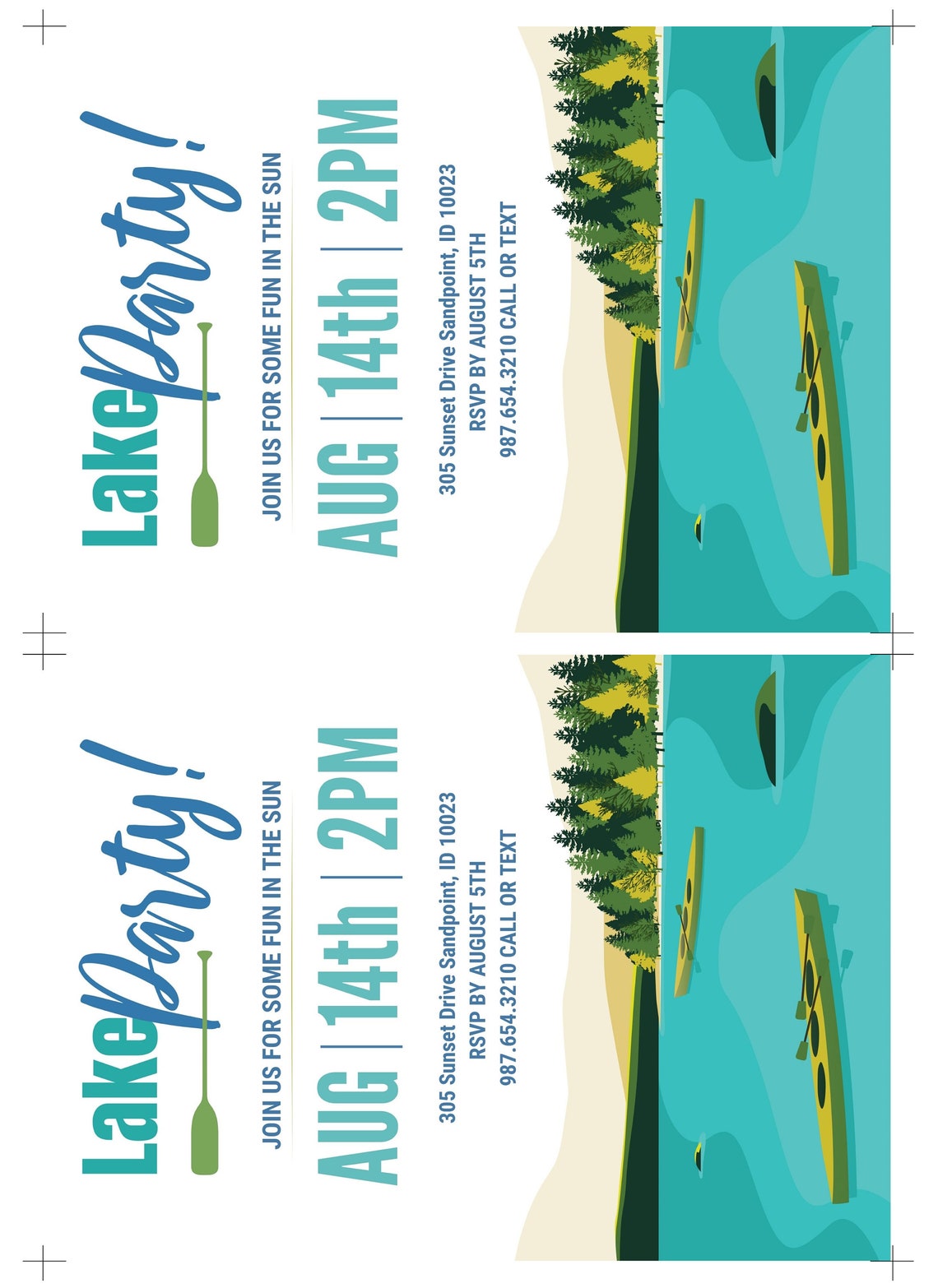 Lake Party Invitation Template Lake Celebration Cabin Party Summer ...