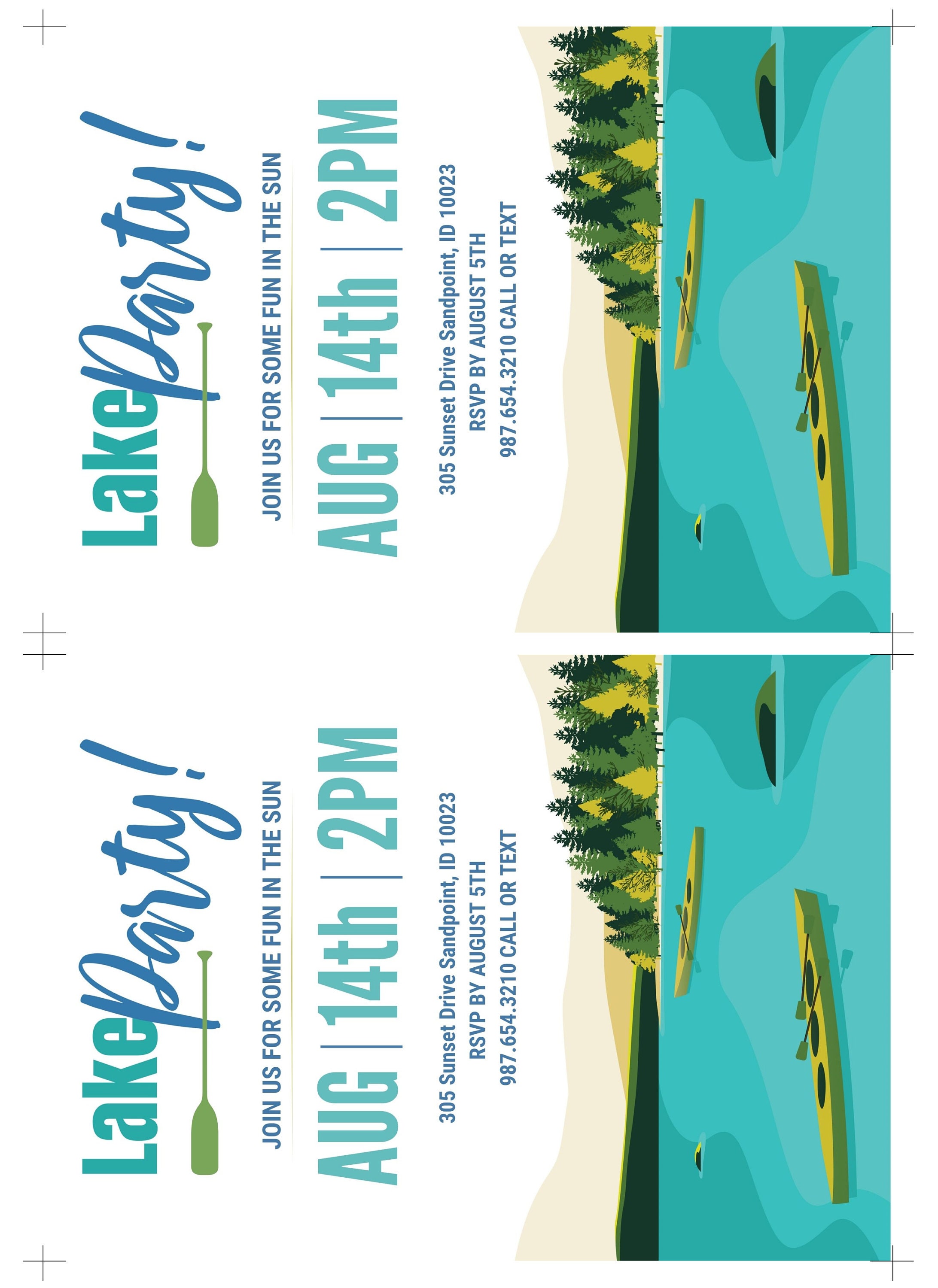 Lake Party Invitation Template Lake Celebration Cabin Party Summer ...