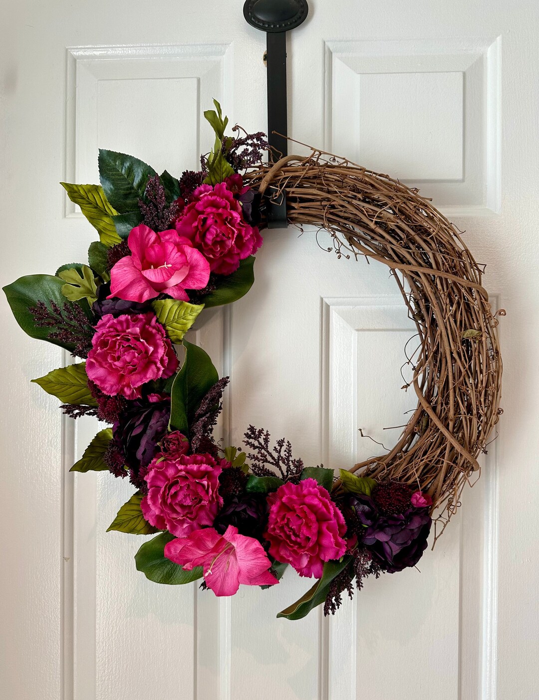 Pink and Purple Wreath Spring Summer Wreath Front Door Wreath Seasonal ...