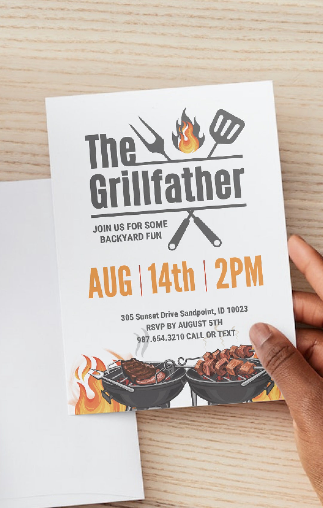 The Grill Father Invitation Template Grilling Invitation Backyard Grill ...