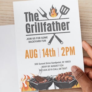 The Grill Father Invitation Template Grilling Invitation Backyard Grill ...