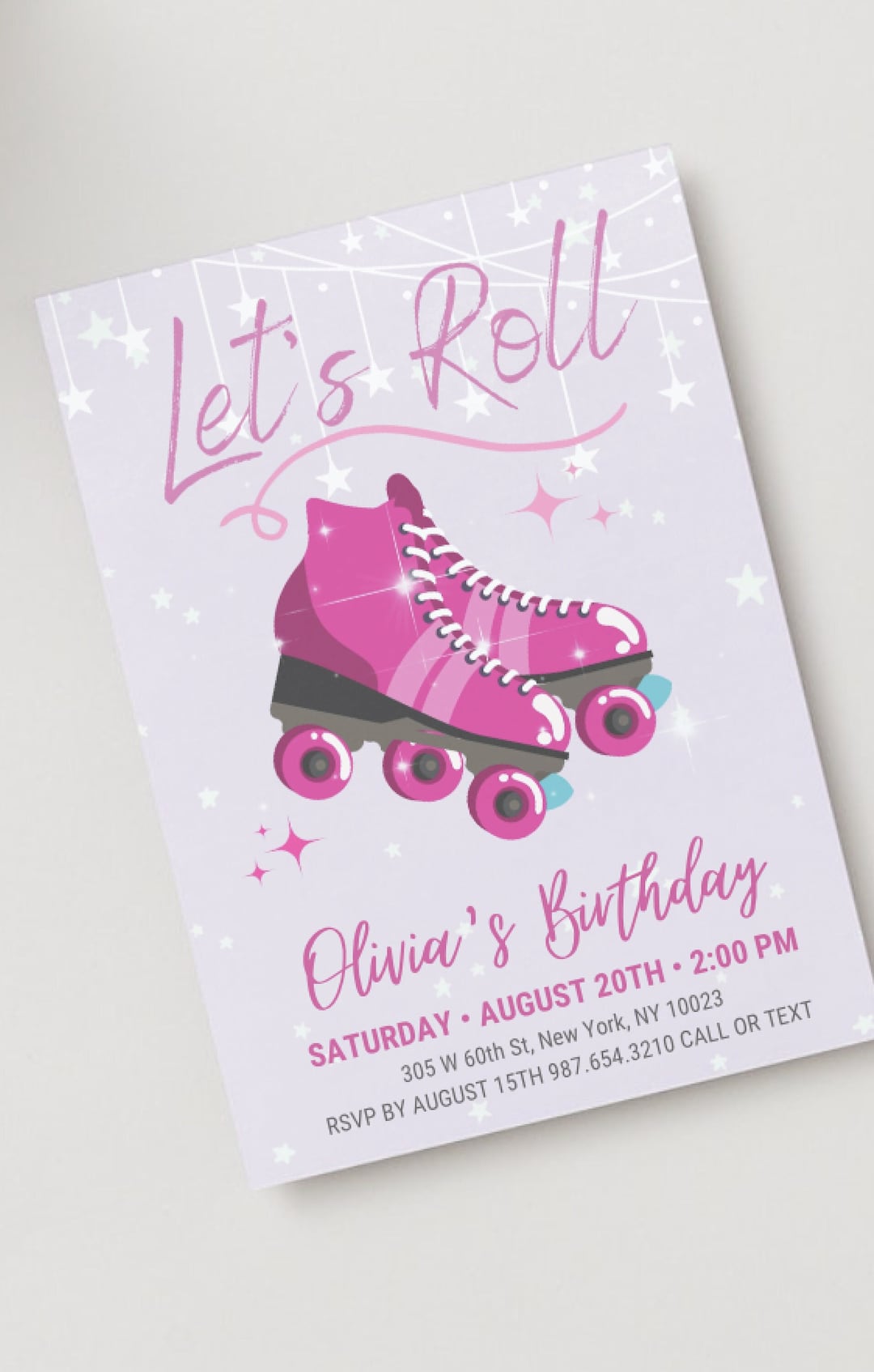 Let's Roll Invitation Template Roller Staking Party Roller Staking ...
