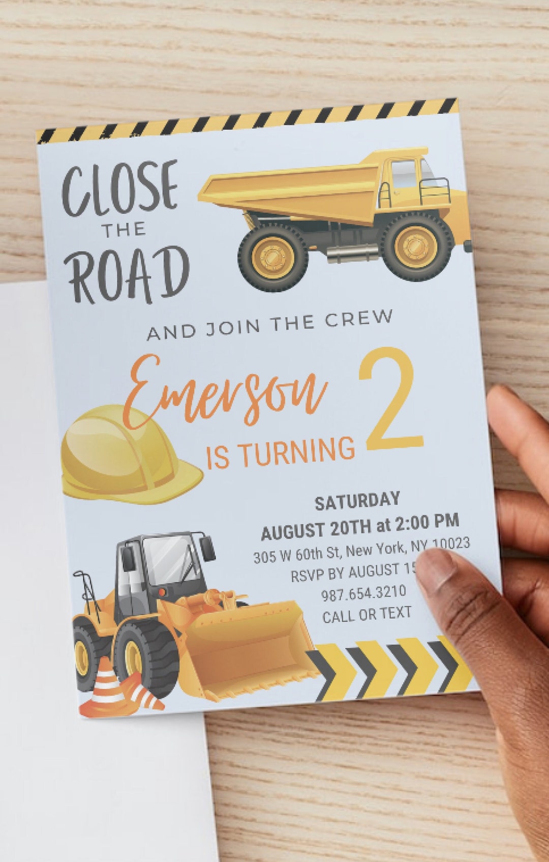 Dump Truck Invitation Template Construction Birthday Construction ...