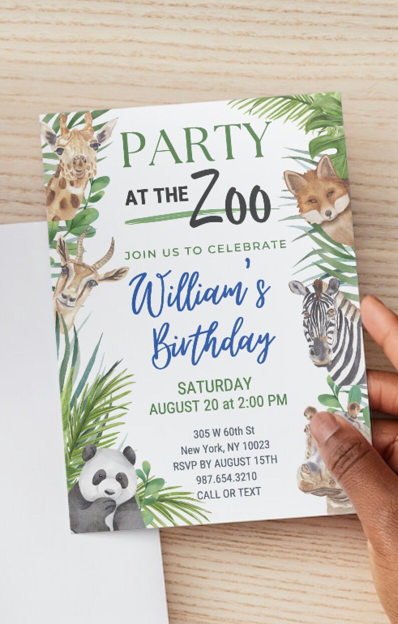 Zoo Birthday Invitation Template Zoo Party Animal Birthday Safari ...
