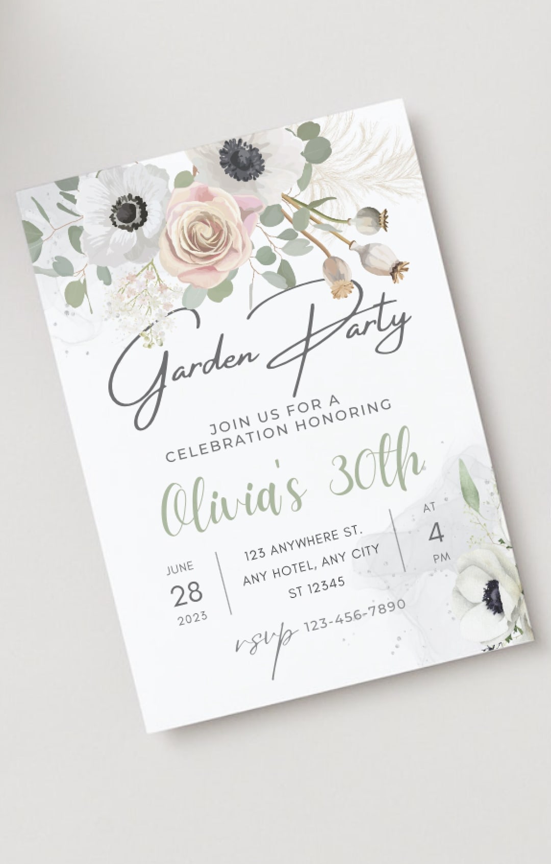Garden Party Birthday Invitation Template Plant Party Plant Birthday ...