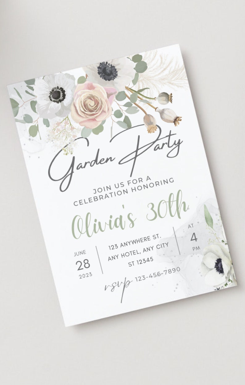 Garden Party Birthday Invitation Template Plant Party Plant Birthday ...