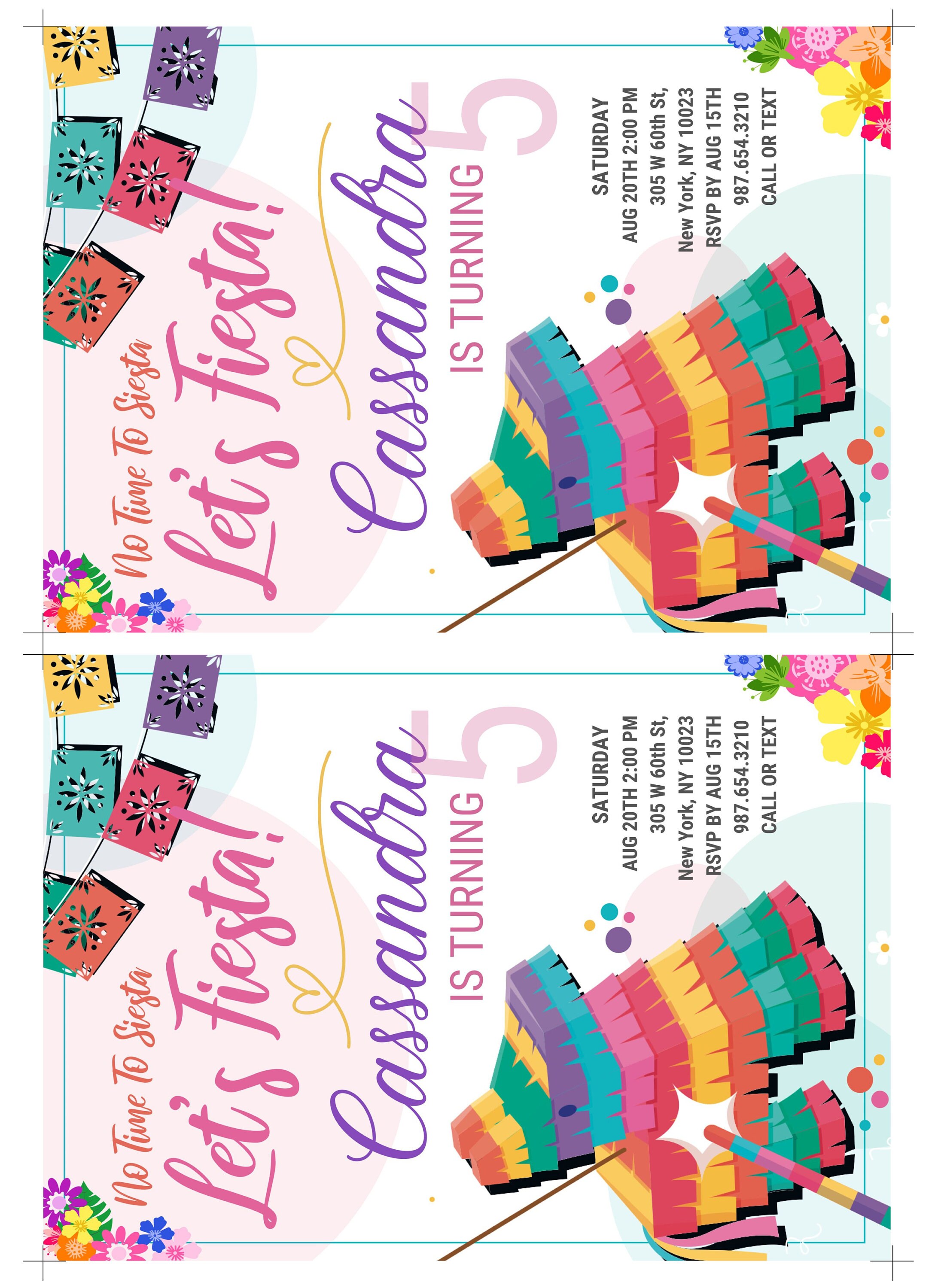 Piñata Fiesta Invitation Pinata Spanish Birthday Invitation Pinata ...