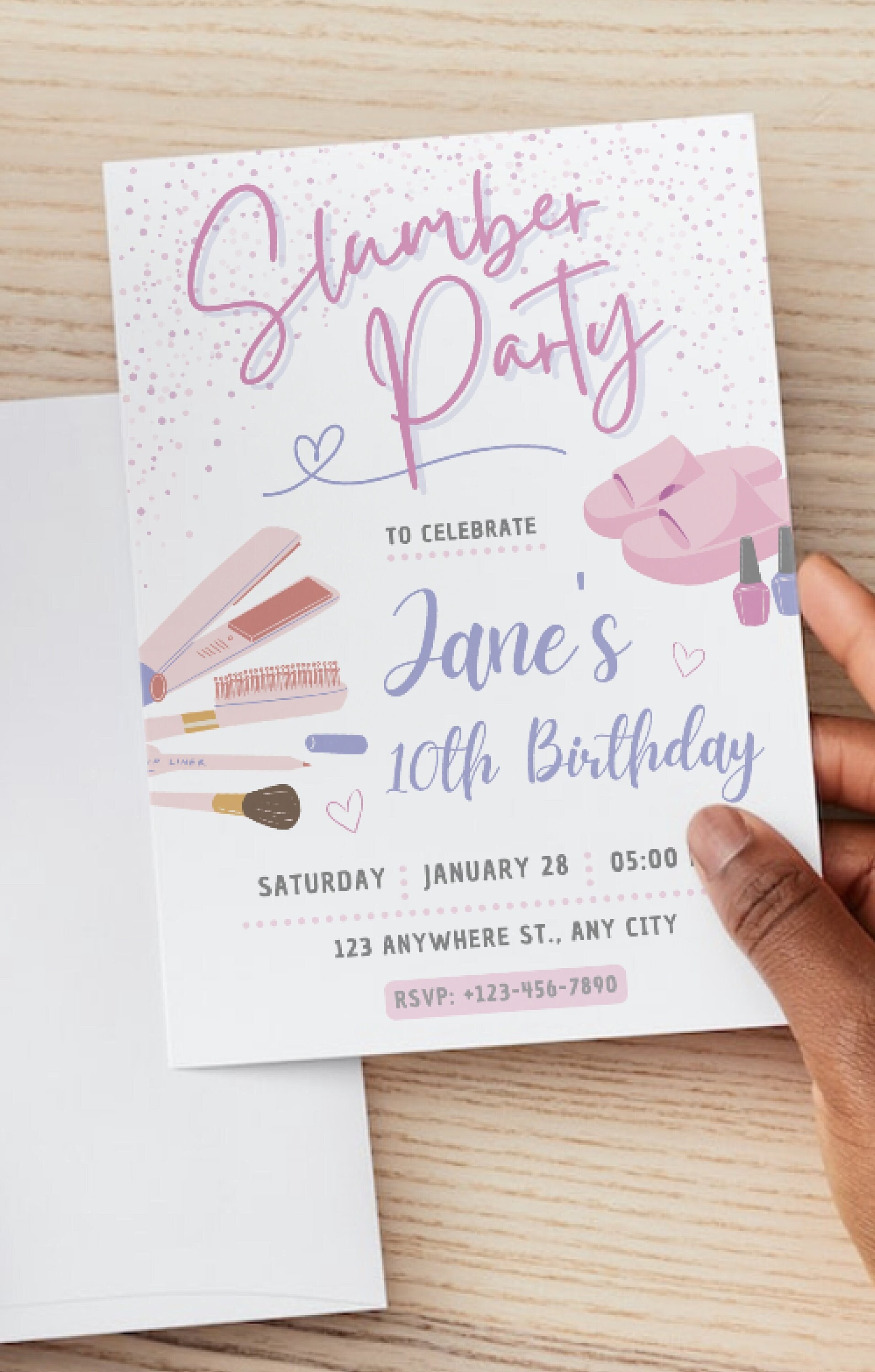 Slumber Party Invitation Template Sleep Over Invitation Pajama Party ...