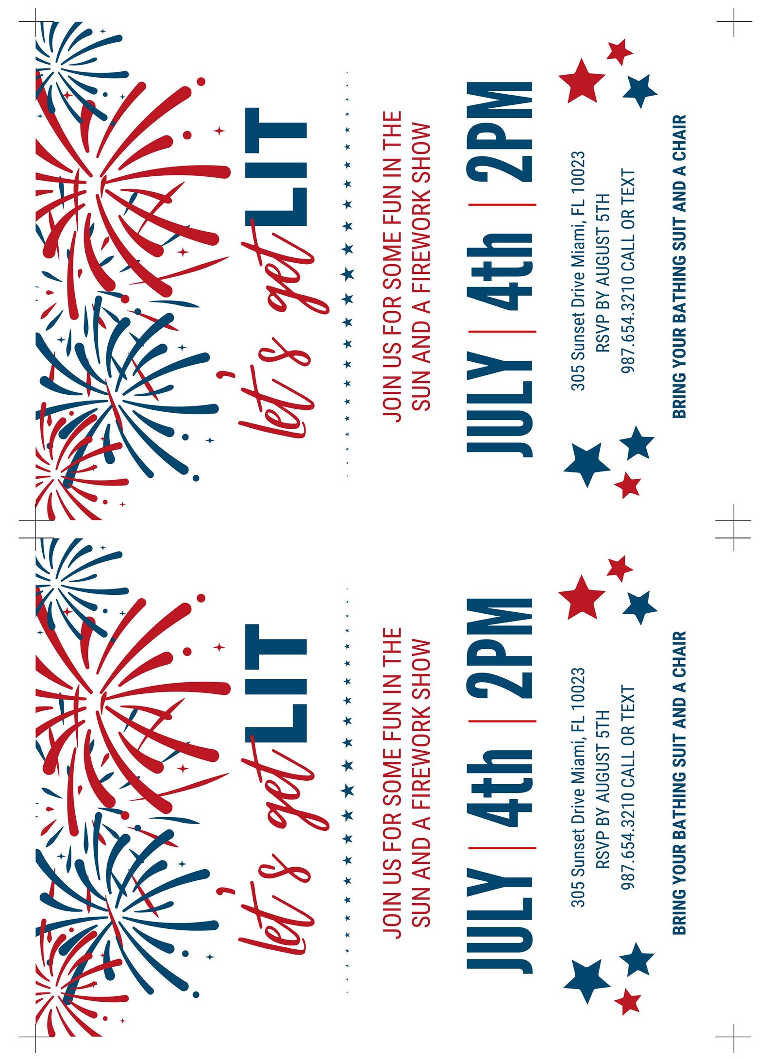 Let's Get Lit Invitation Template Fourth of July Party Independence Day ...
