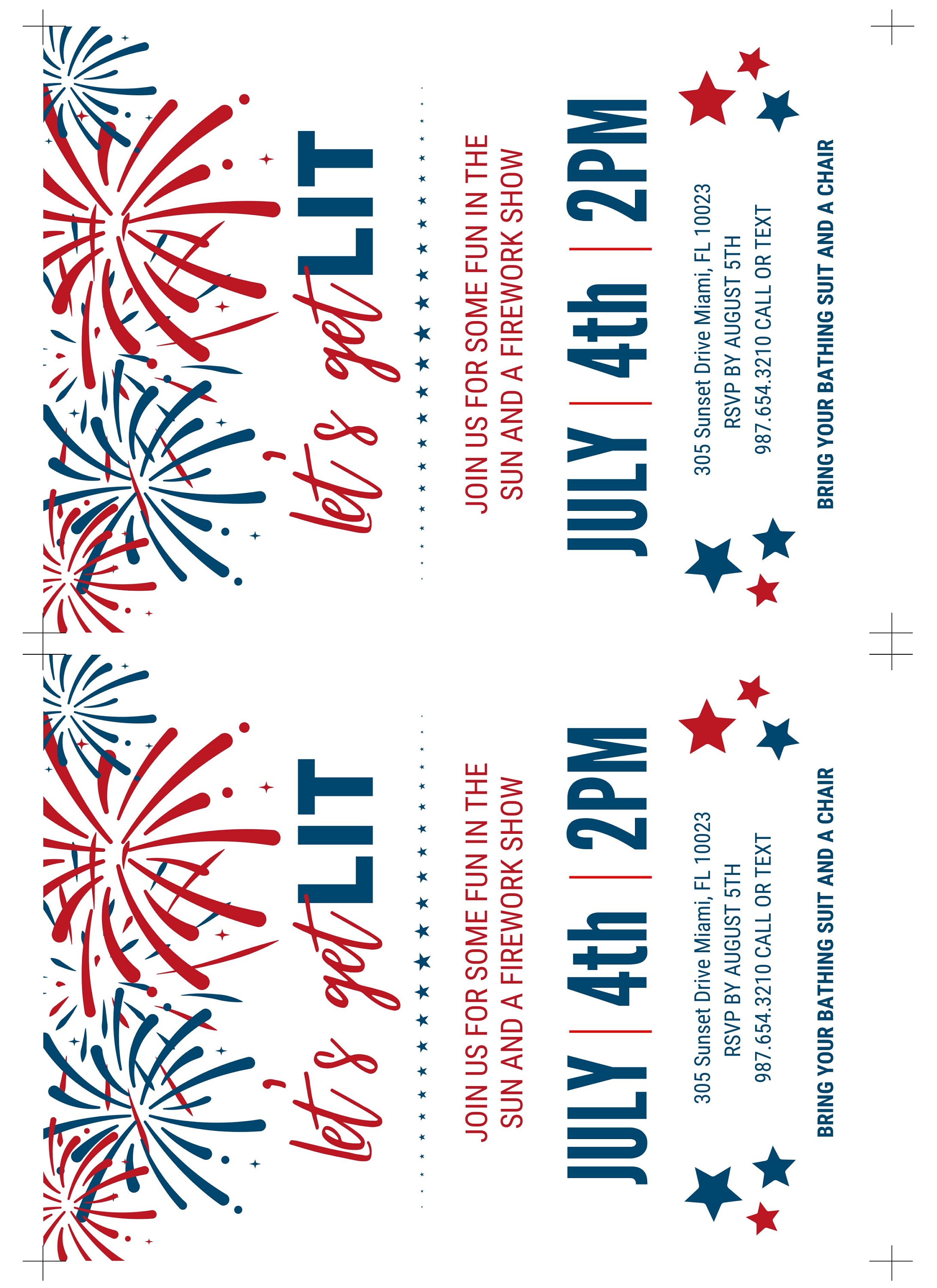 Let's Get Lit Invitation Template Fourth of July Party Independence Day ...