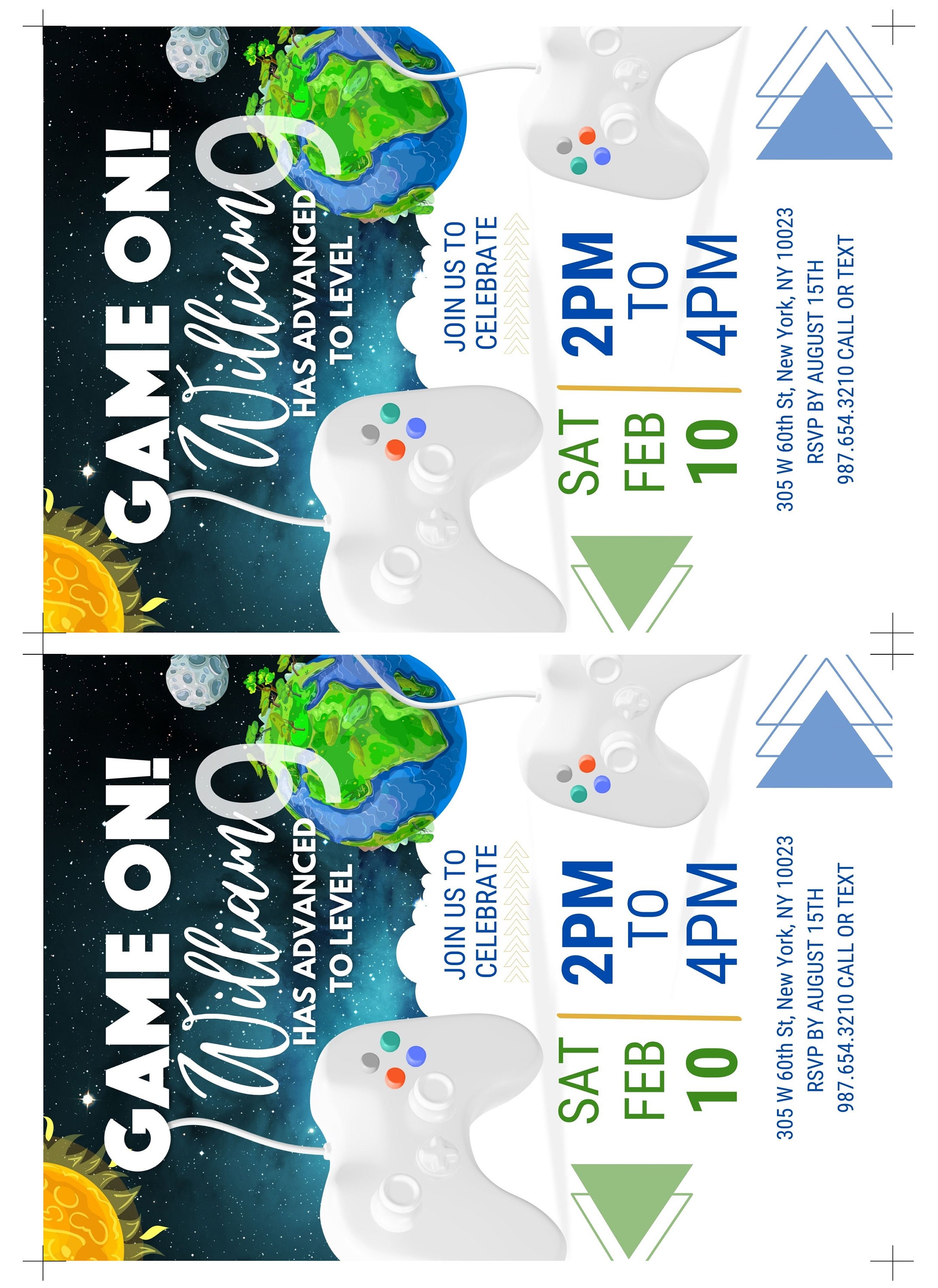 Space Video Game Birthday Invitation Template Gaming Party Video Game ...