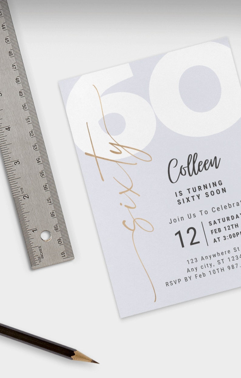 Sixty Birthday Invitation Template 60th Birthday Invitation Sixty Party ...