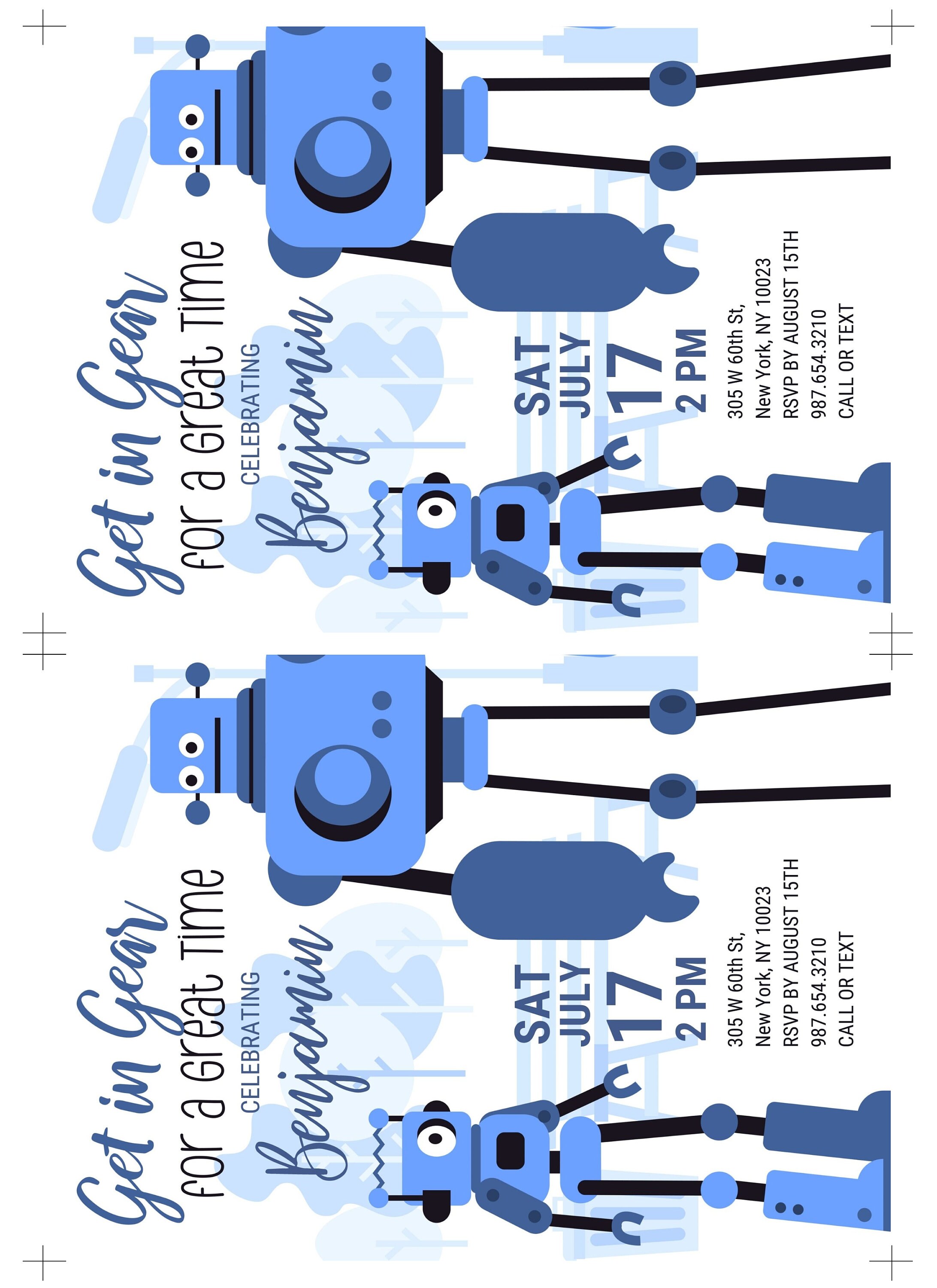 Robot Party Invitation Template Robot Birthday Editable Robot Party ...