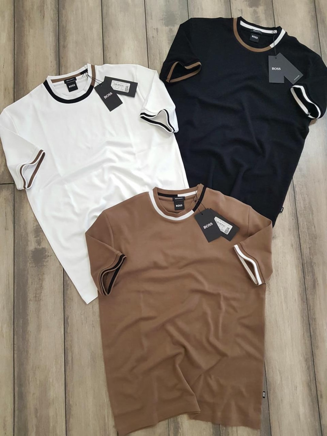 Hugo Boss Mercerised-cotton T-shirt With Signature-stripe Details ...