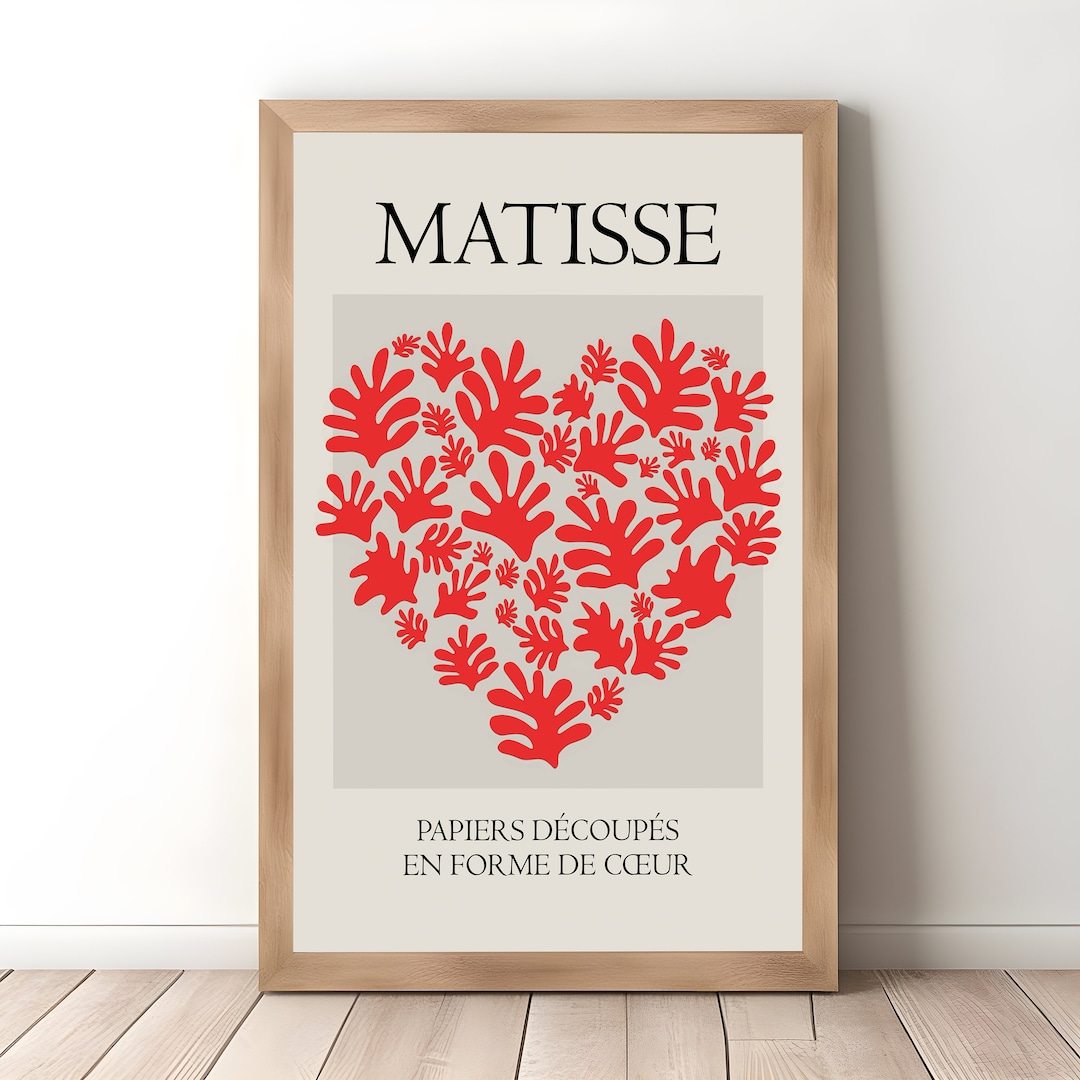 Matisse Red Heart Print, Wall Art, Matisse Poster Set, Gallery Wall ...