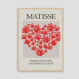 Matisse Red Heart Print, Wall Art, Matisse Poster Set, Gallery Wall ...