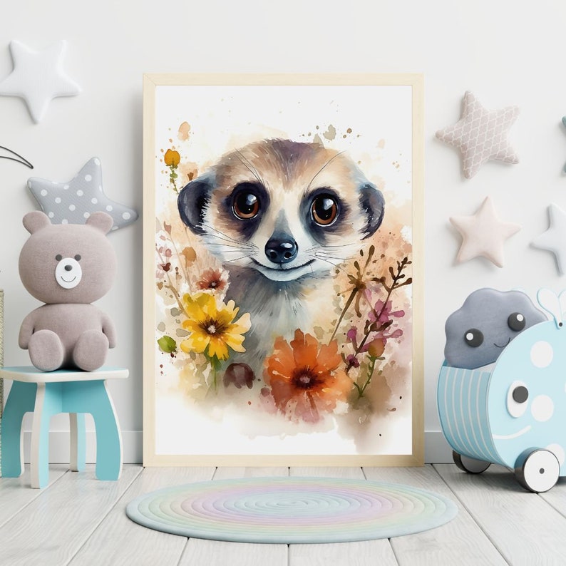 Meerkat Illustrations Bundle, Watercolor Digital Art, Digital Downloads ...