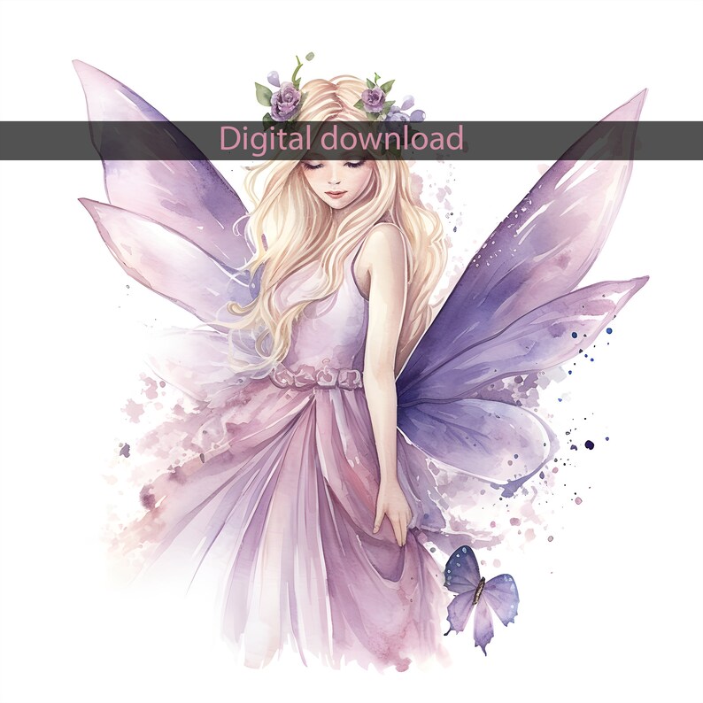 Fairy Illustrations Bundle, Watercolor Animal Clipart, Digital ...