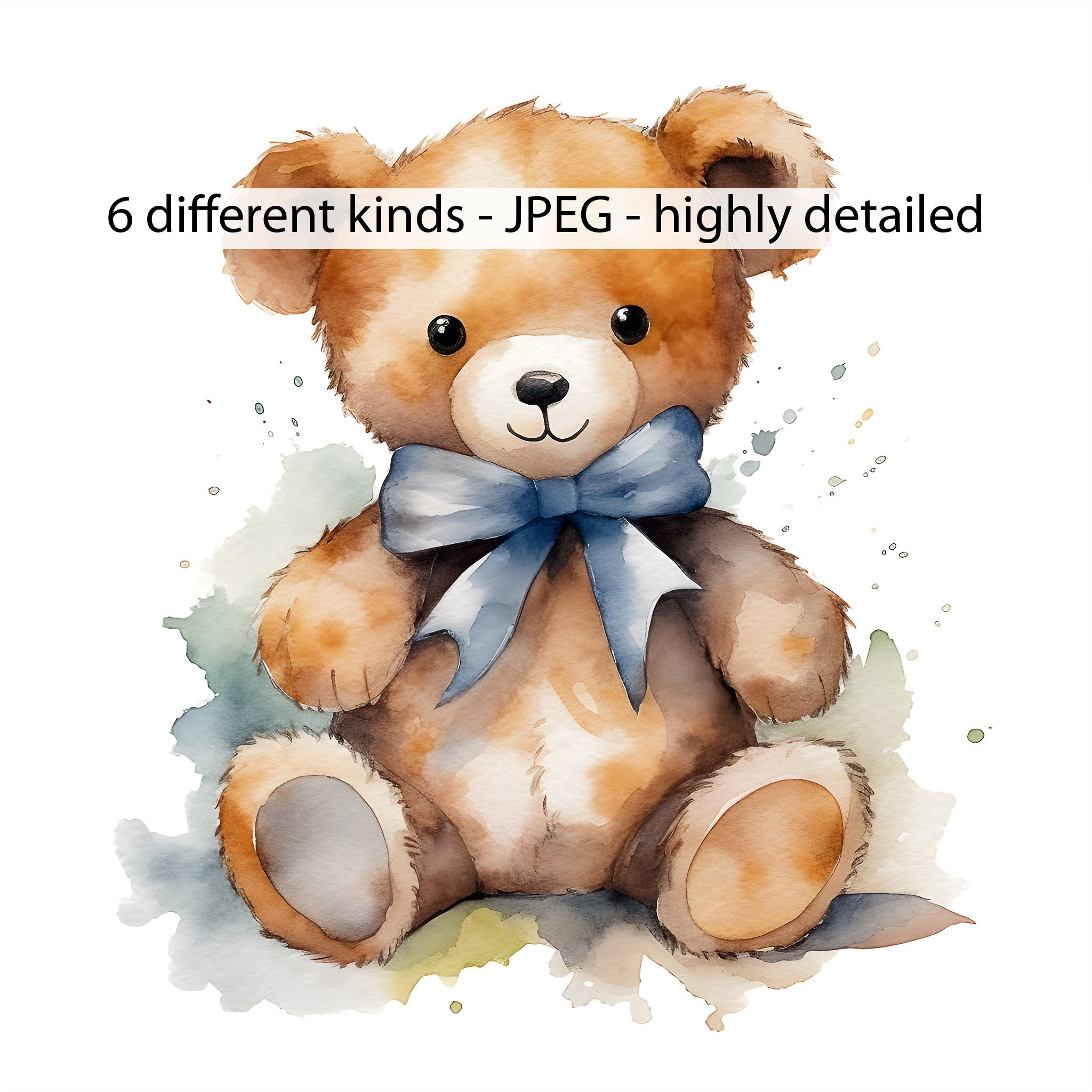 Teddy Bear Illustration Bundle, Digital Pictures, Digital Downloads ...
