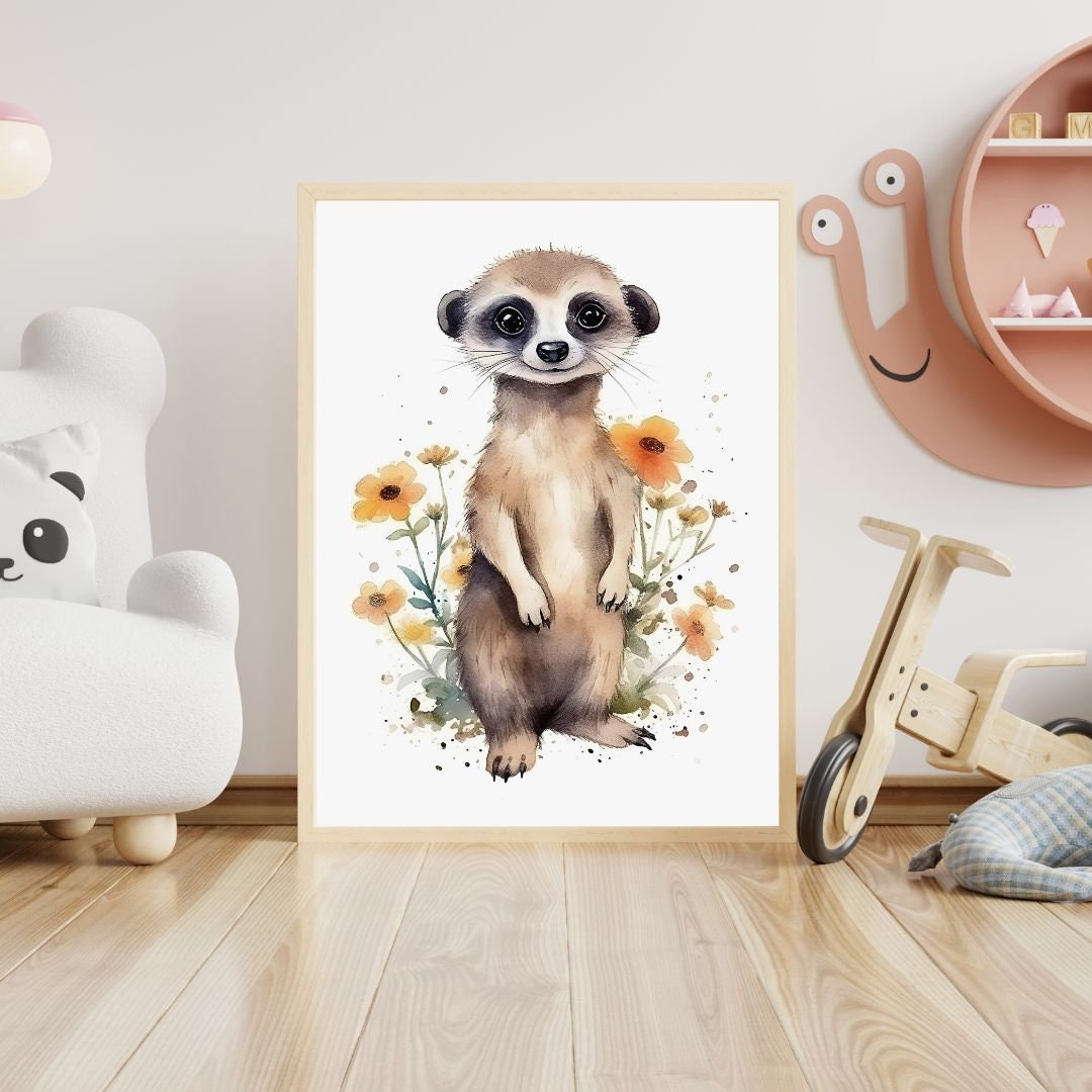 Meerkat Illustrations Bundle, Watercolor Digital Art, Digital Downloads ...