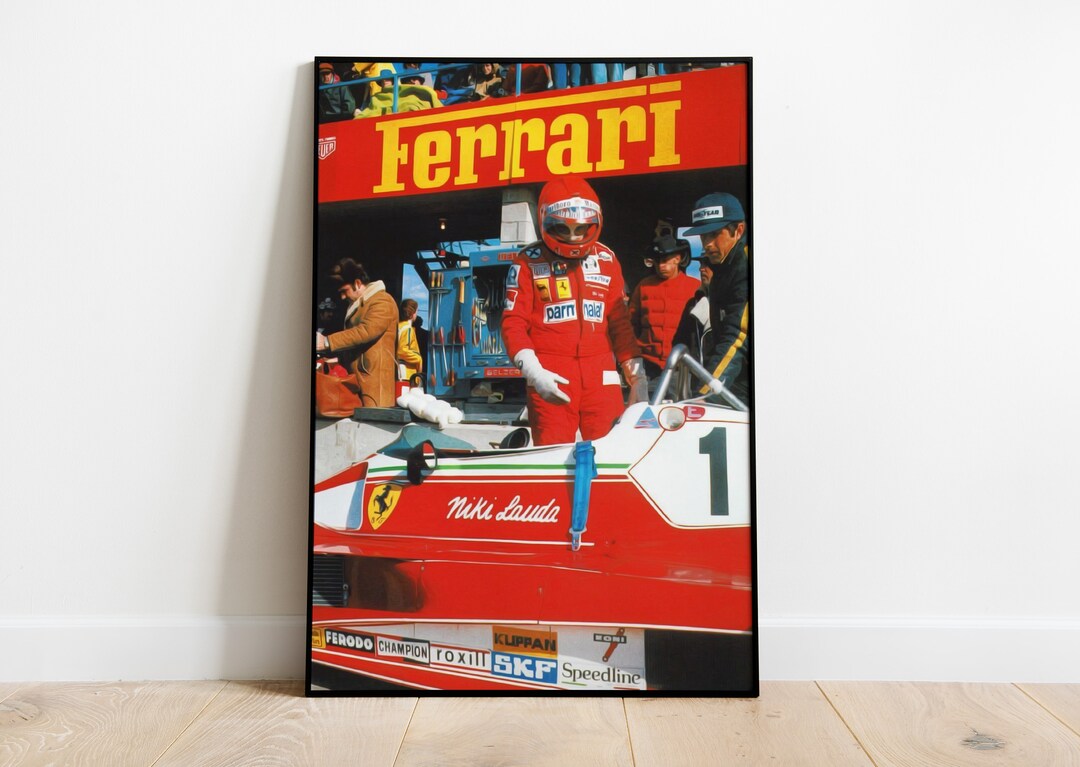 Vintage Ferrari F1 Wall Art Poster Print: Retro Oil Painting Style ...