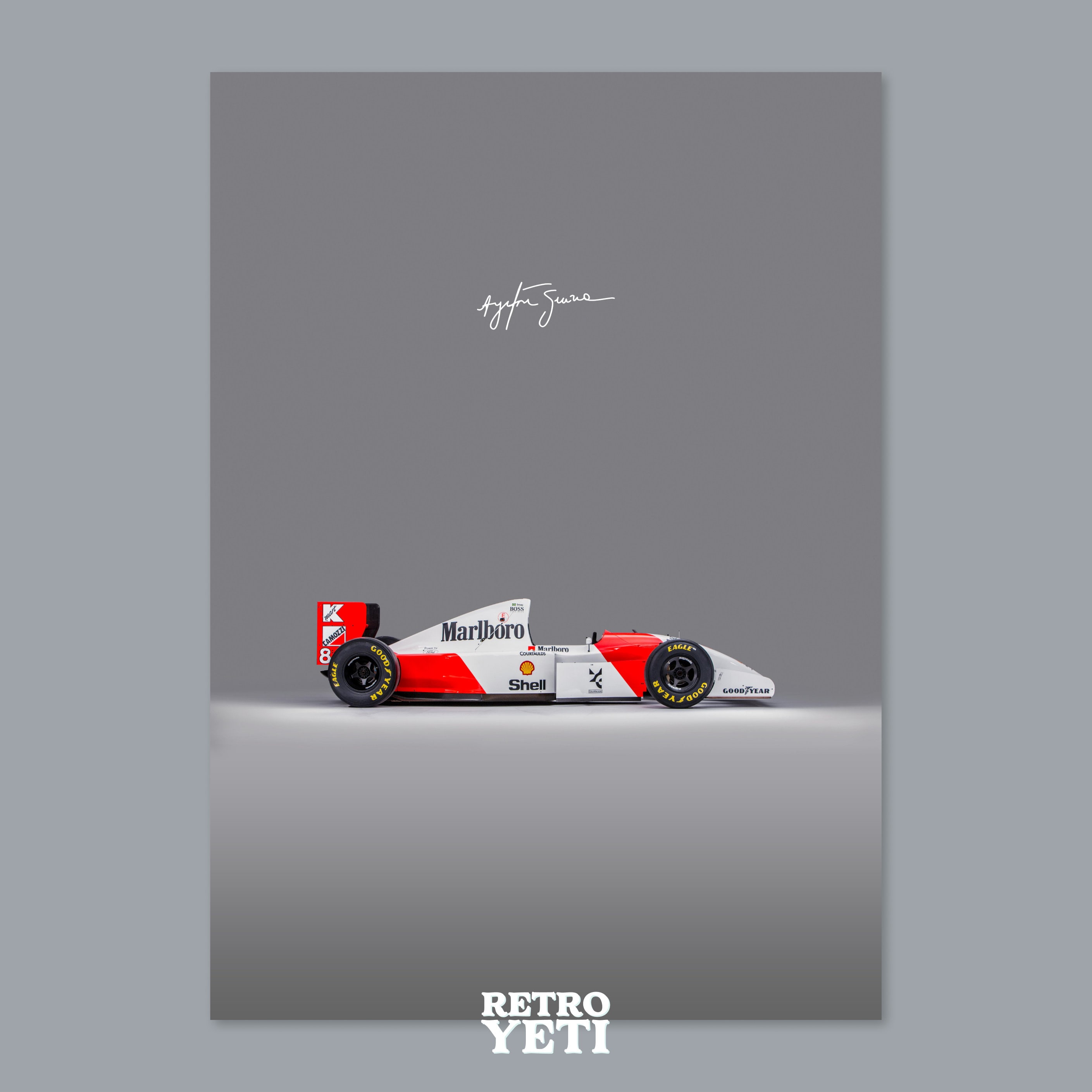 Ayrton Senna F1 Car Marlboro Signature Poster Print | Mclaren F1 Wall ...