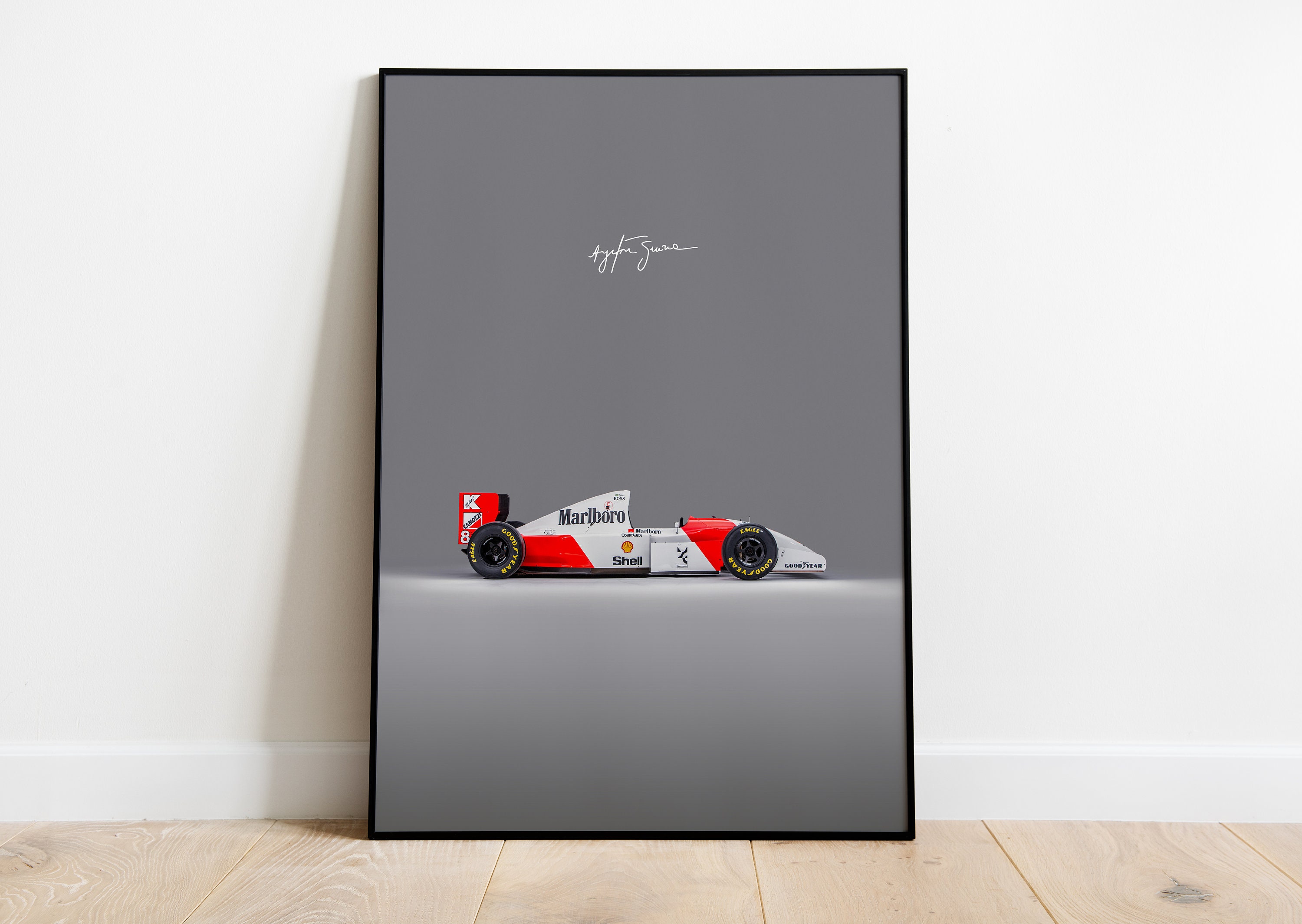 Ayrton Senna F1 Car Marlboro Signature Poster Print Mclaren F1 Wall Art ...