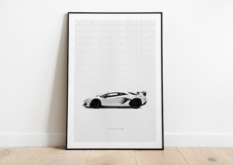 Lamborghini Aventador SVJ Car Print Wall Art Poster for Kids, Boys Room ...