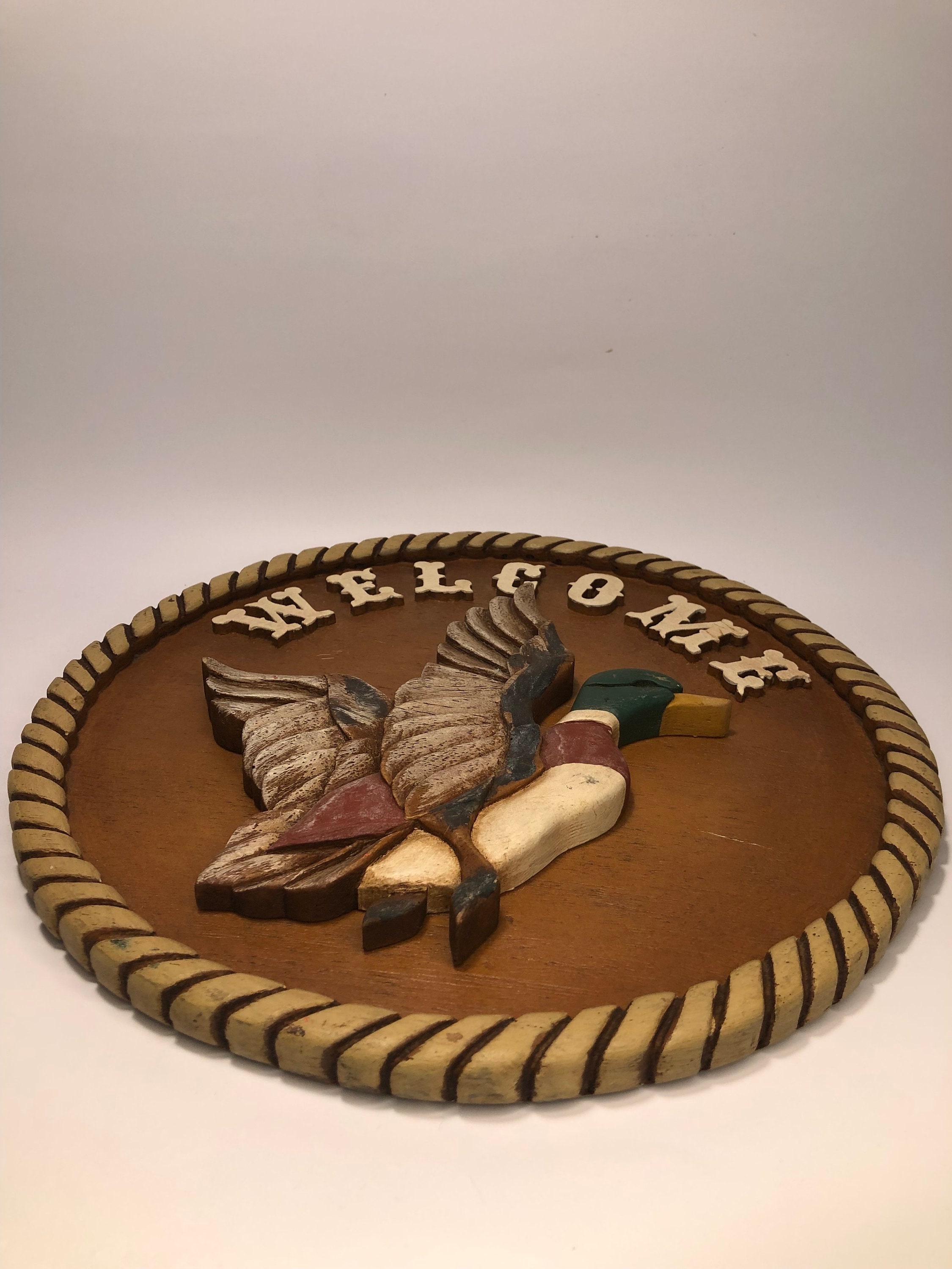 Handcrafted Wooden Duck Welcome Sign - Etsy
