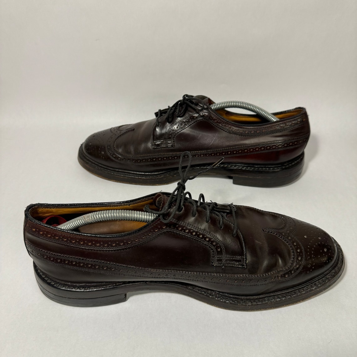 Vintage Florsheim Imperial Quality Wing Tip Dark Brown Leather Shoes ...