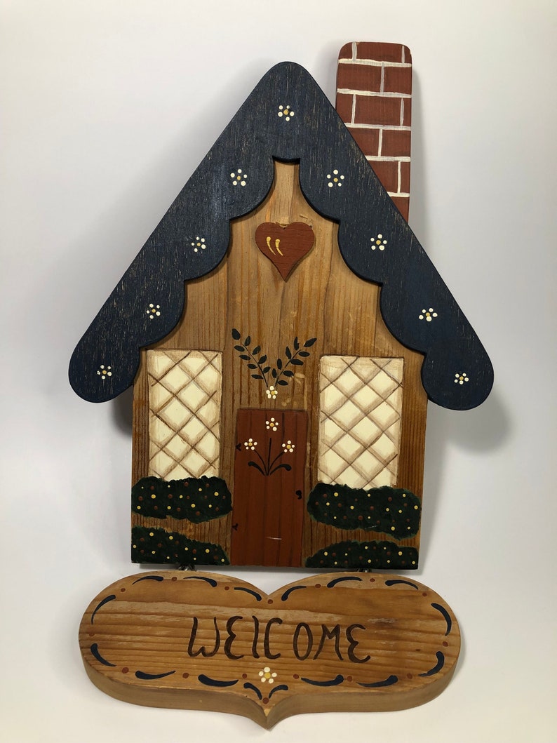 Vintage Wooden Cottage House Welcome Sign - Etsy