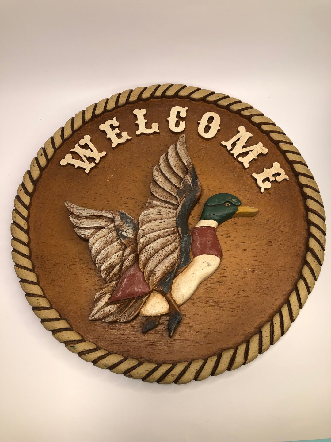 Handcrafted Wooden Duck Welcome Sign - Etsy